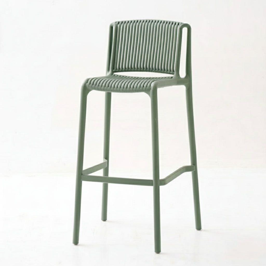 Stackable Counter Stools Plastic Bar Chairs with Back Kitchen Counter ...